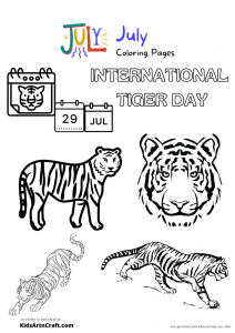 July Month Coloring Pages for Kids - Kids Art & Craft