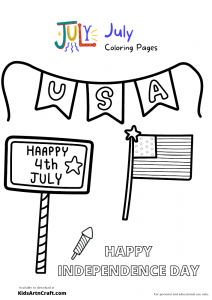 July Month Coloring Pages for Kids - Kids Art & Craft