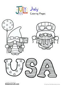 July Month Coloring Pages for Kids - Kids Art & Craft