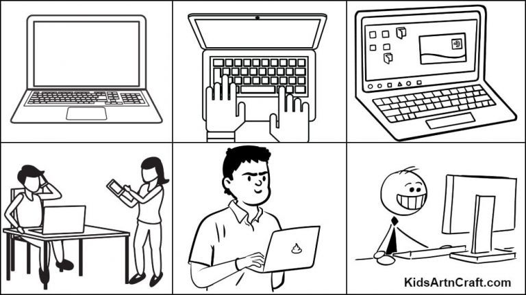 Laptop Coloring Pages For Kids – Free Printables - Kids Art & Craft