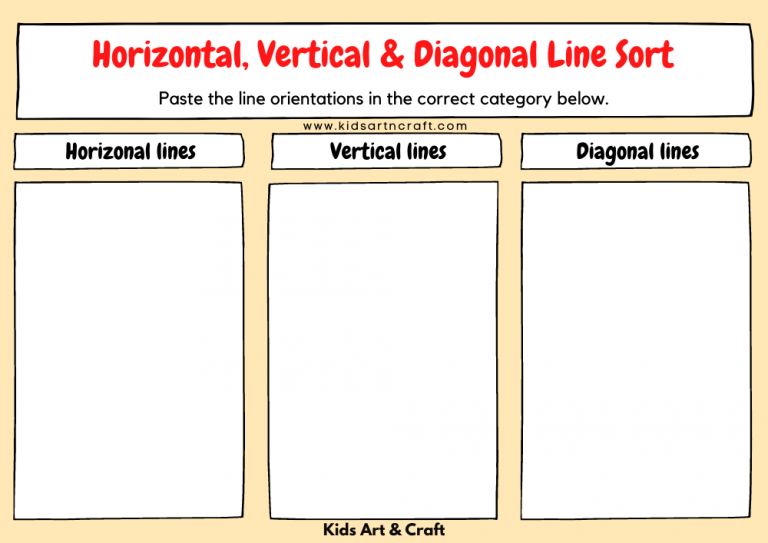 Line Orientation Activity Sort Free Printable Worksheets - Kids Art & Craft