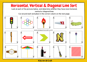 Line Orientation Activity Sort Free Printable Worksheets - Kids Art & Craft