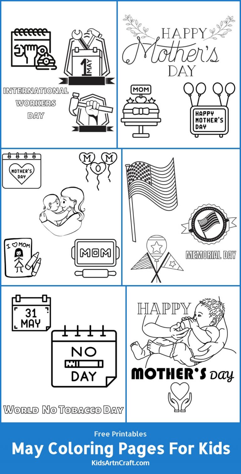 May Month Coloring Pages For Kids – Free Printables - Kids Art & Craft