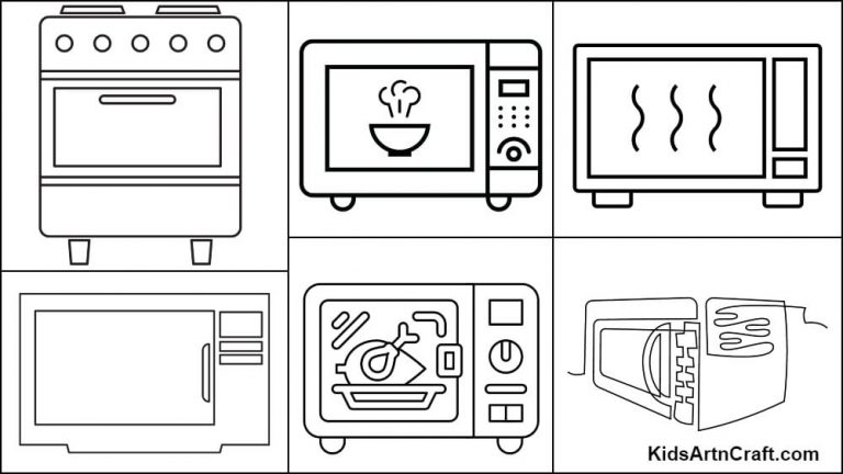 Microwave Coloring Pages For Kids – Free Printables - Kids Art & Craft