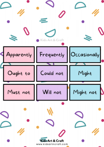 Modality Words Flashcards For Kindergarten- Free Printable - Kids Art ...