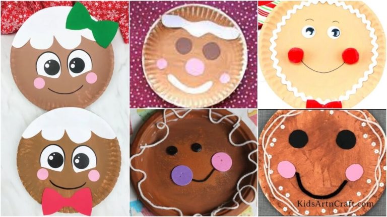 National Gingerbread Day Paper Plate Crafts for Kids - Kids Art & Craft