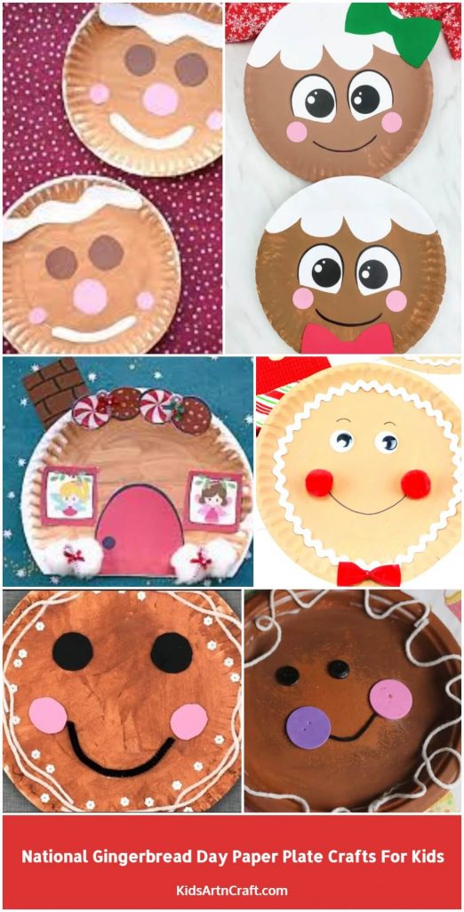 National Gingerbread Day Paper Plate Crafts for Kids - Kids Art & Craft