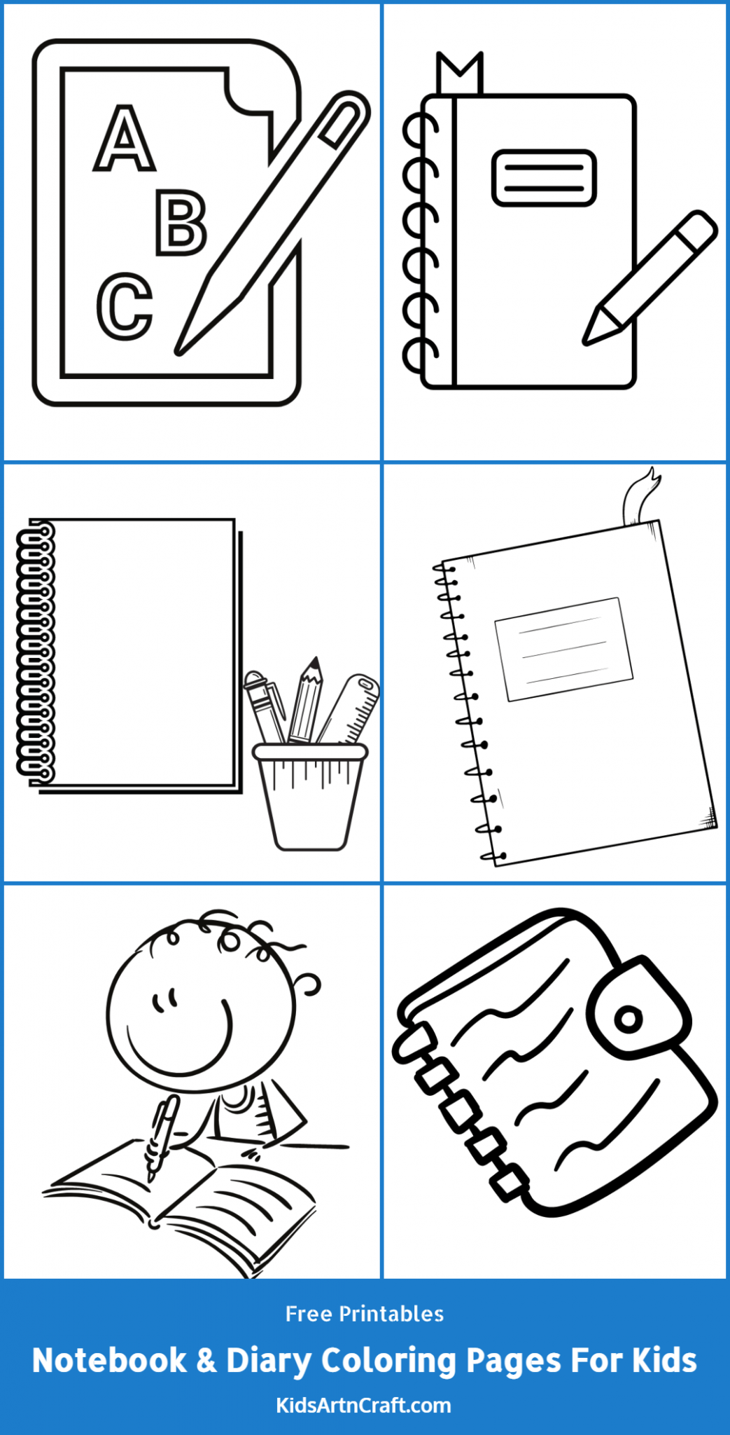 Notebook & Diary Coloring Pages For Kids – Free Printables - Kids Art ...