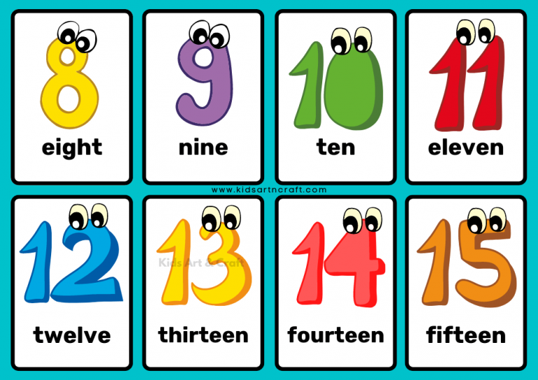 Numbers Flashcards For Preschoolers- Free Printable Worksheet - Kids ...