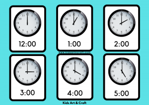 O’clock Flashcards For Kindergarten- Free Printable - Kids Art & Craft