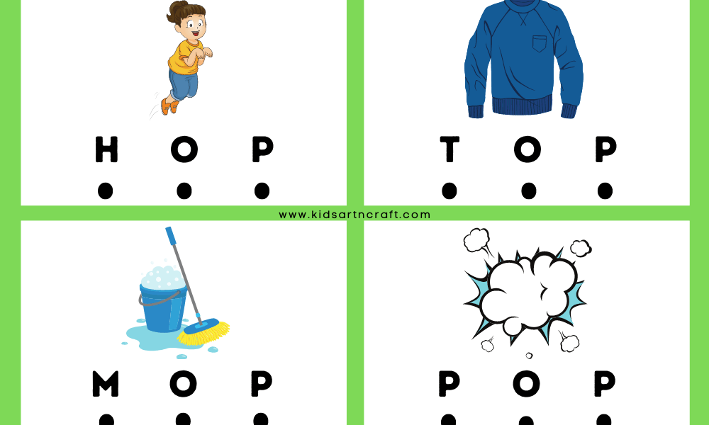 “op” Word Flashcards For Kindergarten- Free Printable Worksheet - Kids ...