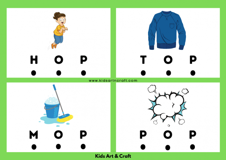 “op” Word Flashcards For Kindergarten- Free Printable Worksheet - Kids ...