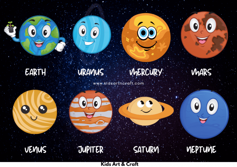 Planet Flashcards For Preschoolers- Free Printable Worksheet - Kids Art ...