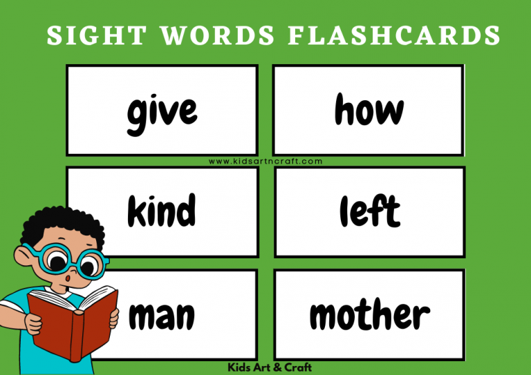 Sight Words Flashcards for School Kids – Free Pritnables - Kids Art & Craft