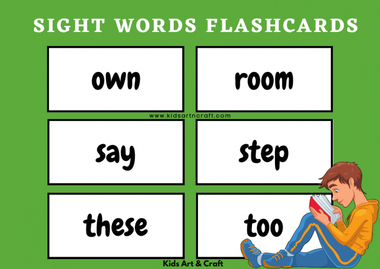 Sight Words Flashcards for School Kids – Free Pritnables - Kids Art & Craft