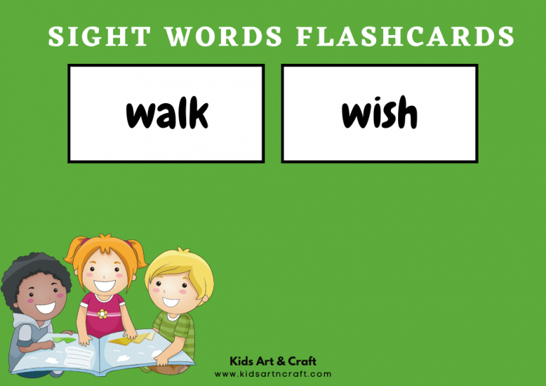 Sight Words Flashcards for School Kids – Free Pritnables - Kids Art & Craft