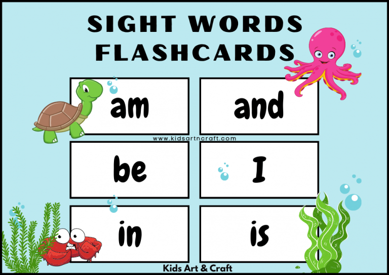 Sight Words Flashcards to Download & Learn - Kids Art & Craft