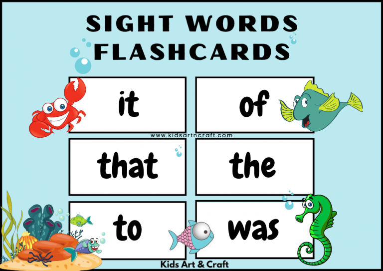 Sight Words Flashcards to Download & Learn - Kids Art & Craft