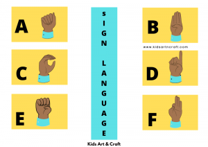 Sign Language Flashcards – Free Printable Worksheet - Kids Art & Craft