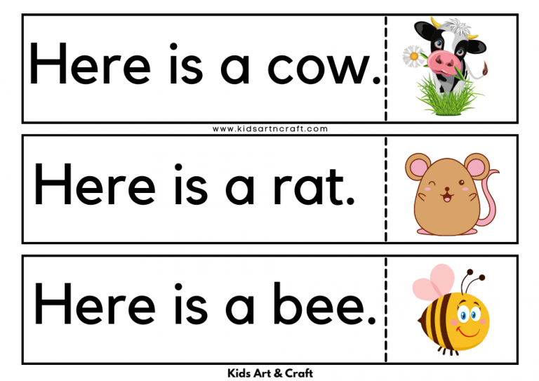 Simple Sentences Flashcards -Free Printable Worksheet - Kids Art & Craft