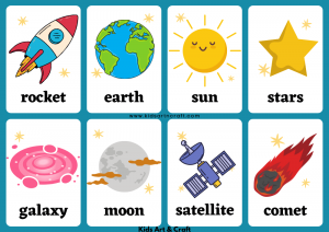 Space Flashcards- Free Printable Worksheets - Kids Art & Craft