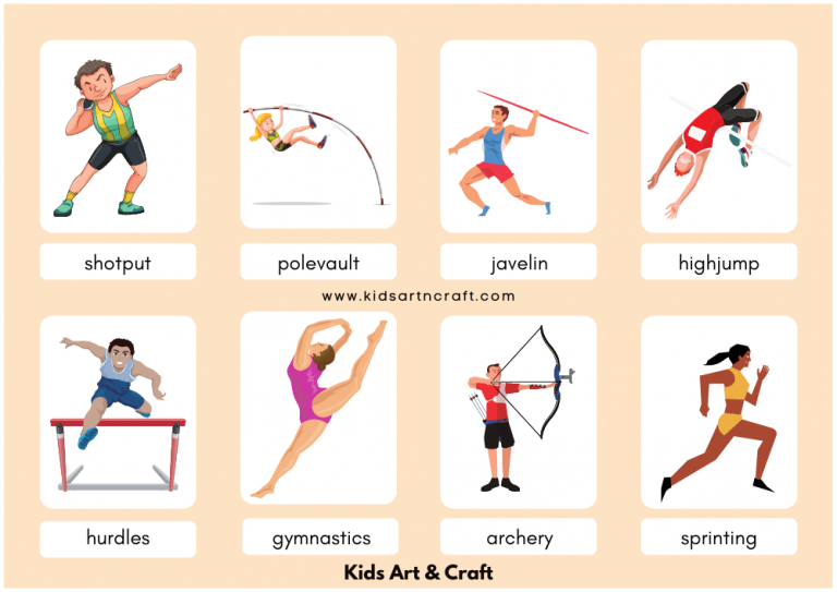 Sports Flashcards for Kids – Free Printables - Kids Art & Craft