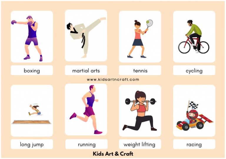 Sports Flashcards for Kids – Free Printables - Kids Art & Craft