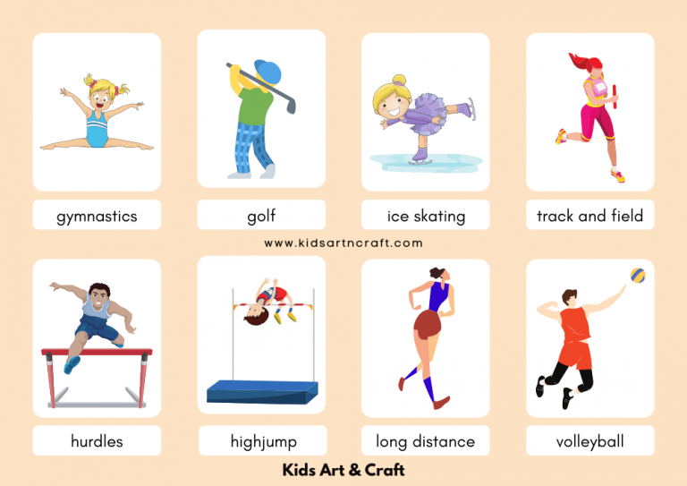 Sports Flashcards for Kids – Free Printables - Kids Art & Craft
