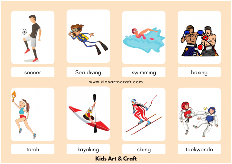 Sports Flashcards for Kids – Free Printables - Kids Art & Craft