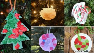 Tissue Paper Christmas Ornaments - Kids Art & Craft