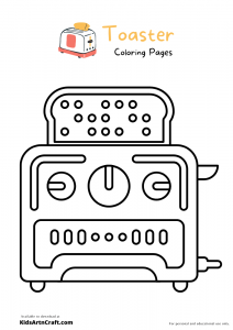 Toaster Coloring Pages For Kids-Free Printable - Kids Art & Craft