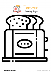 Toaster Coloring Pages For Kids-Free Printable - Kids Art & Craft
