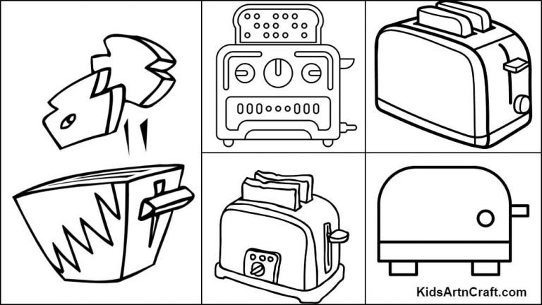 Toaster Coloring Pages For Kids-Free Printable - Kids Art & Craft