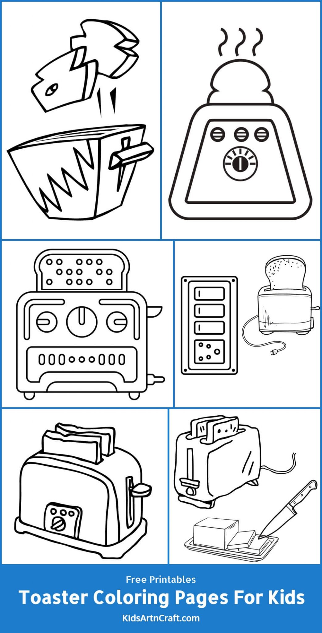 Toaster Coloring Pages For Kids-Free Printable - Kids Art & Craft