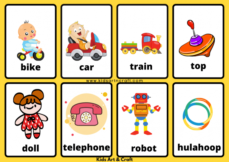 Toys Flashcard to Build Vocabulary for Kids - Kids Art & Craft