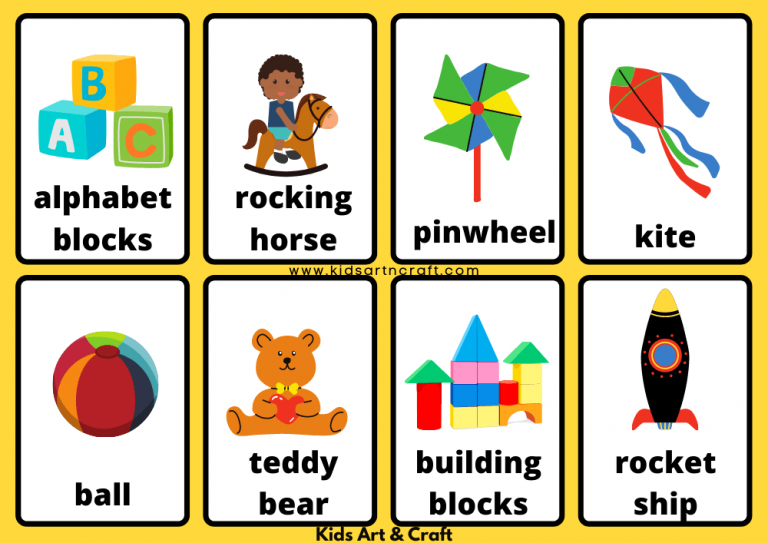 Toys Flashcard to Build Vocabulary for Kids - Kids Art & Craft
