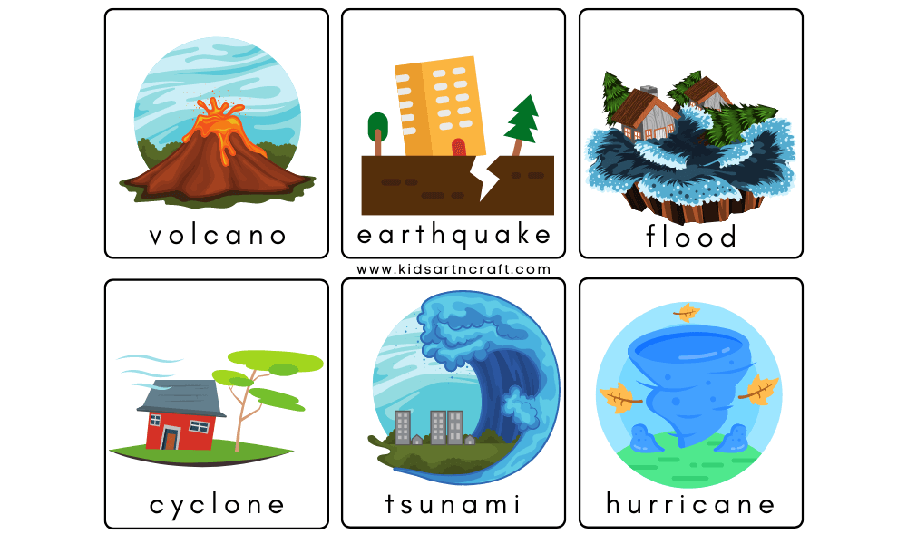 Types of Disasters Flashcards - Printable Matching Activities for Kids ...