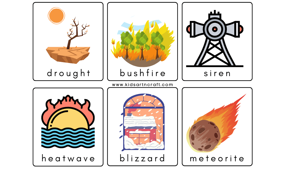 Types of Disasters Flashcards – Printable Matching Activities for Kids ...