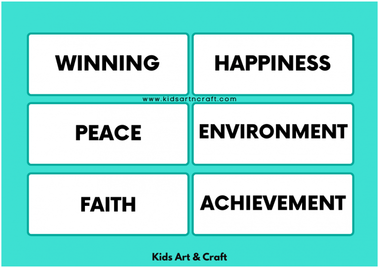 Values Flashcards for Kids – Free Printables - Kids Art & Craft
