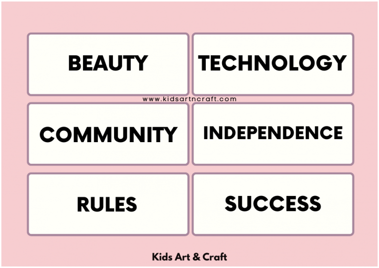 Values Flashcards For Kids Free Printables - Kids Art & Craft
