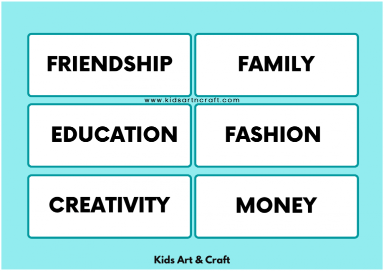 Values Flashcards For Kids Free Printables - Kids Art & Craft