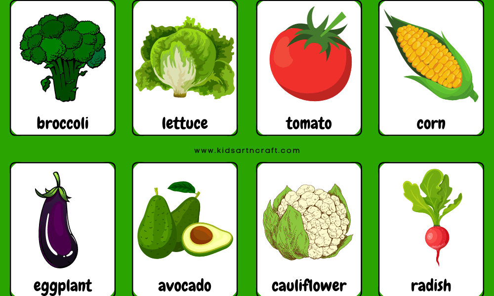 Vegetable Names With Pictures For Kids Laminated Know Your VEGETABLES