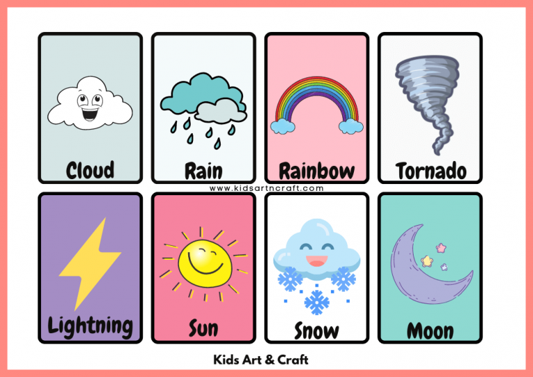 Weather Flash Cards – Free Printables - Kids Art & Craft