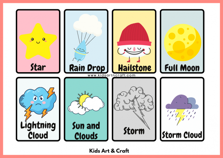 Weather Flash Cards – Free Printables - Kids Art & Craft