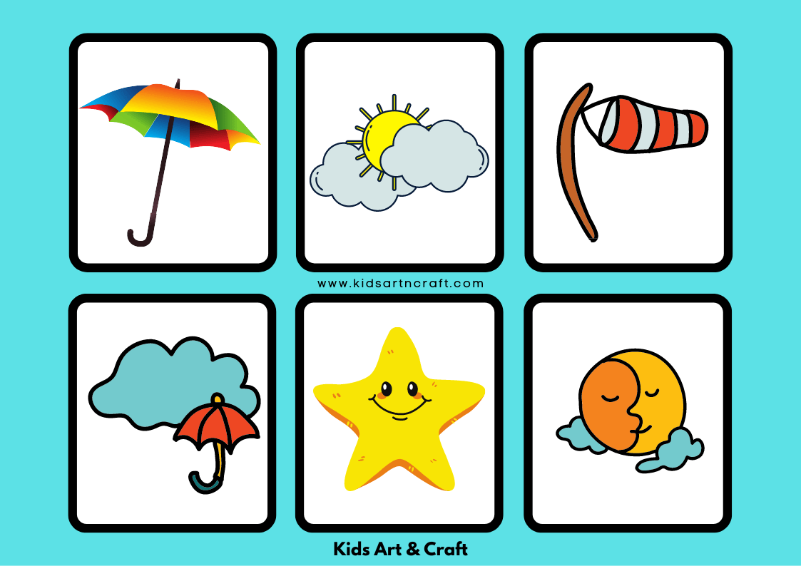 Weather Flashcards For Preschoolers- Free Printable - Kids Art & Craft