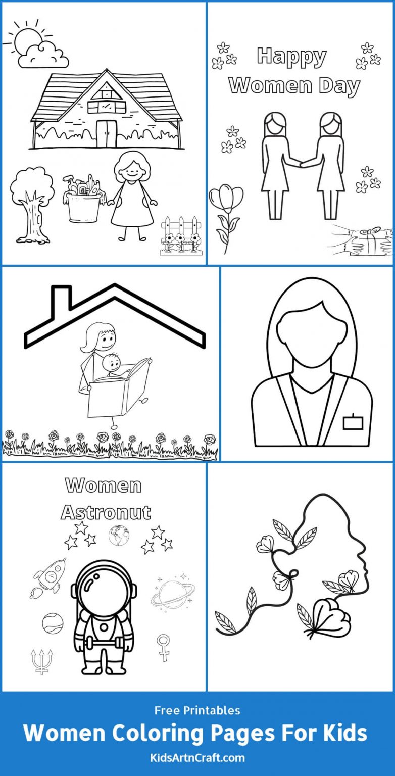 Women Coloring Pages For Kids – Free Printables - Kids Art & Craft