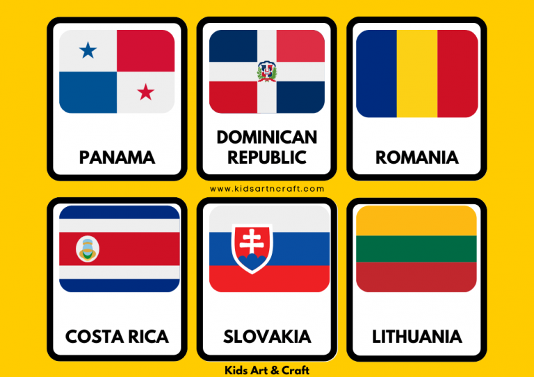 World Flags Flashcards For Preschoolers- Free Printable - Kids Art & Craft