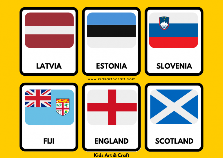 World Flags Flashcards For Preschoolers- Free Printable - Kids Art & Craft