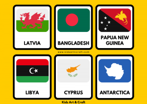 World Flags Flashcards For Preschoolers- Free Printable - Kids Art & Craft