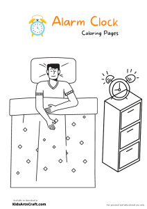 Alarm Clock Coloring Pages For Kids – Free Printables - Kids Art & Craft